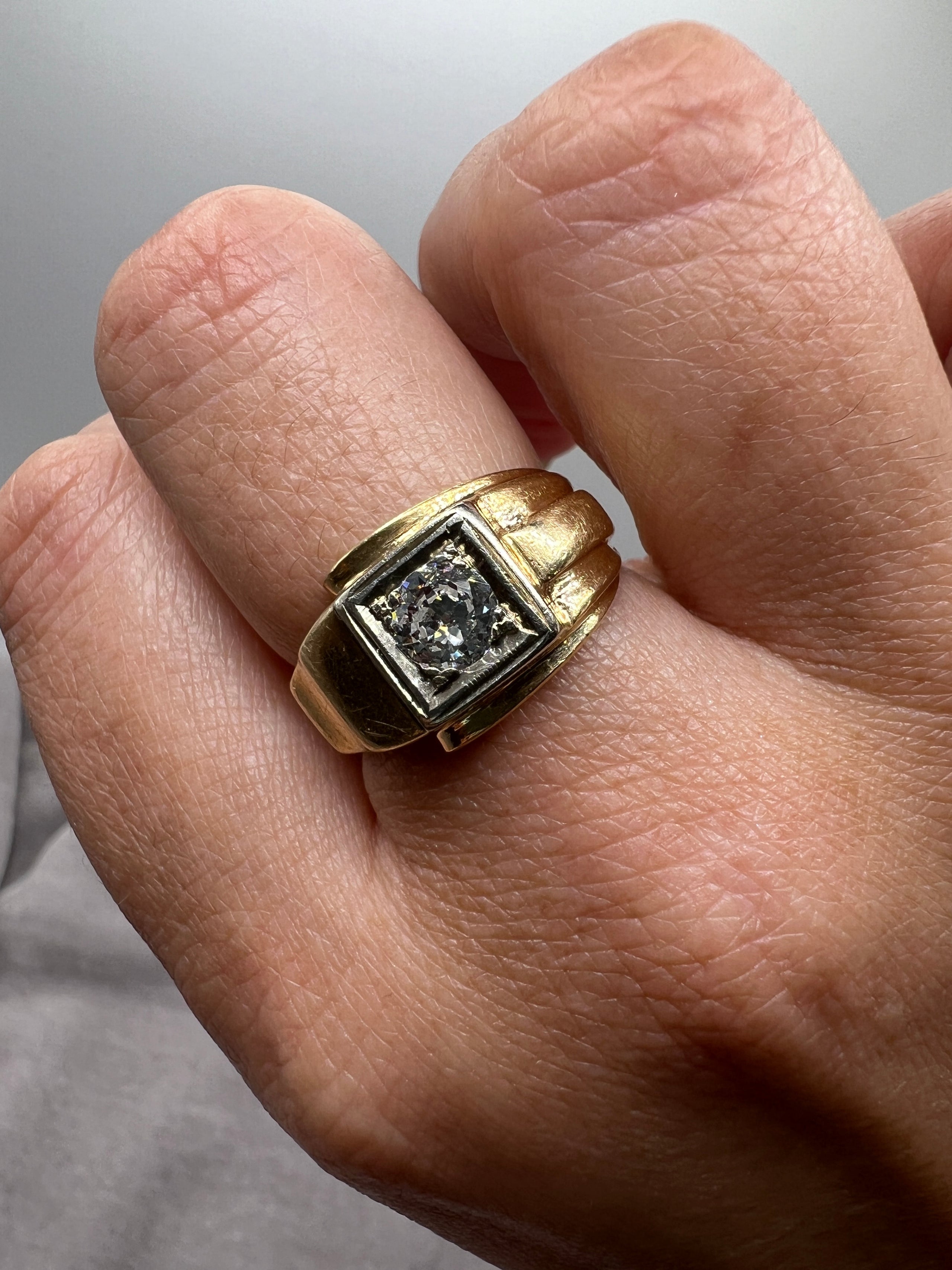 10k 1940s Old European Cut Diamond Ring | MSDVSGEMS