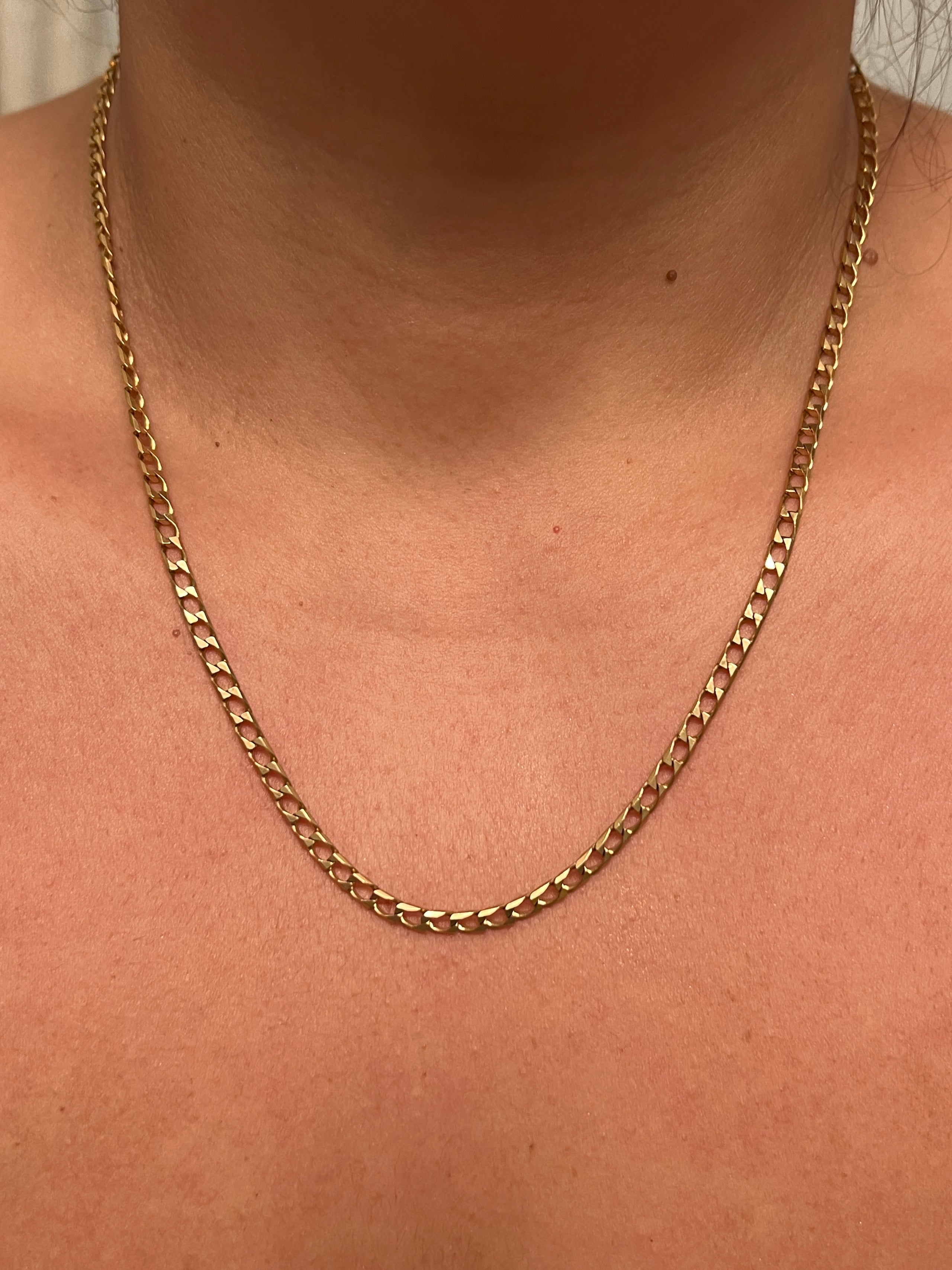 14k Rectangular Diamond Cut Curb Chain | MSDVSGEMS